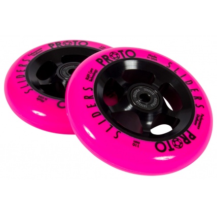Proto Sliders 110mm Neon Pink Black Scooter Wheel - ATBShop.co.uk